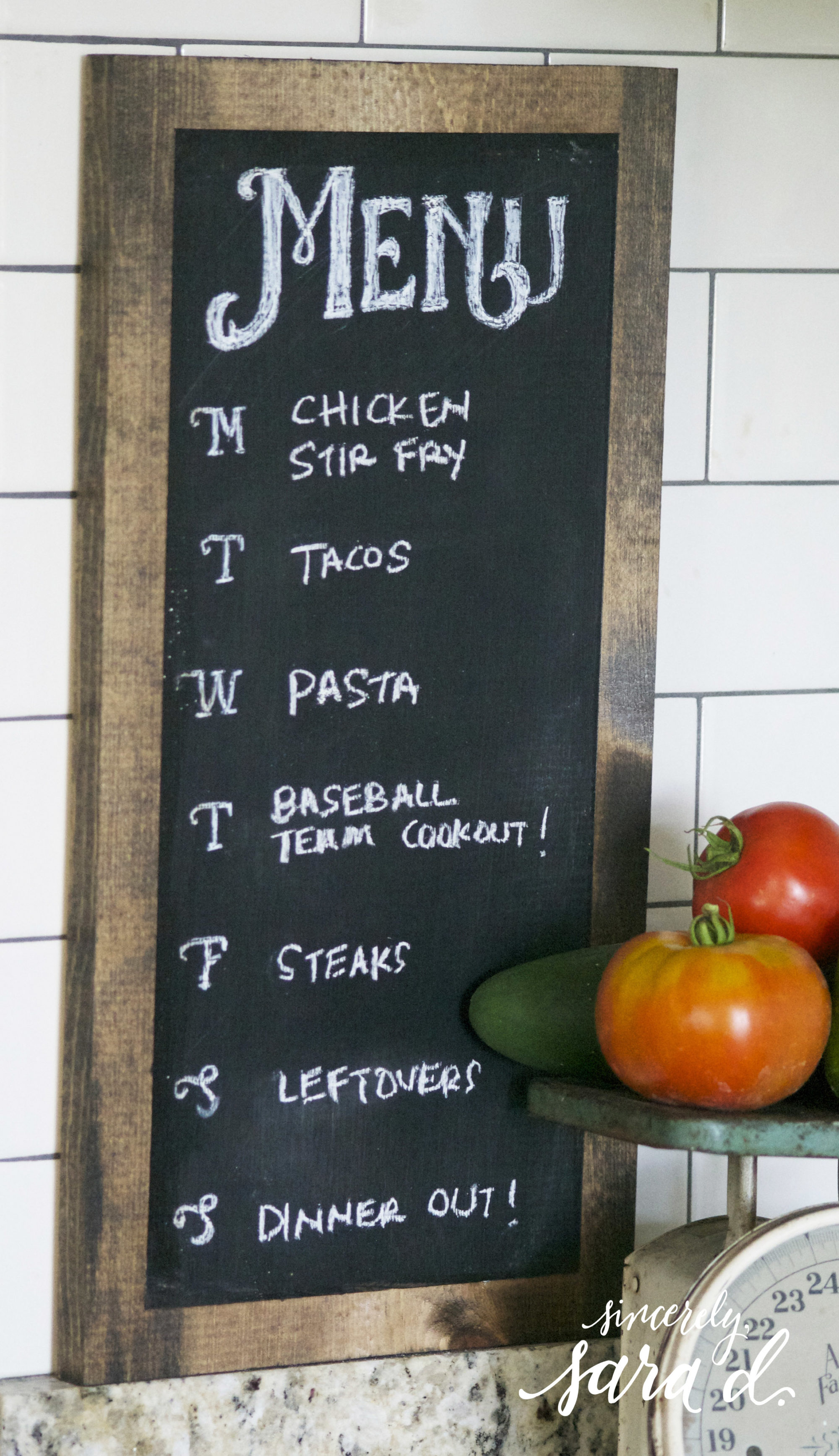 Easy DIY Chalkboard Weekly Menu Planner Sincerely Sara D Easy DIY Chalkboard Weekly Menu Planner Sincerely Sara D