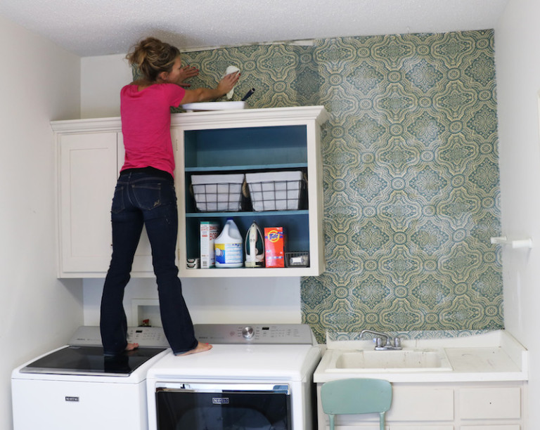 Starched Fabric Wallpaper - Sincerely, Sara D. | Home Decor & DIY Projects
