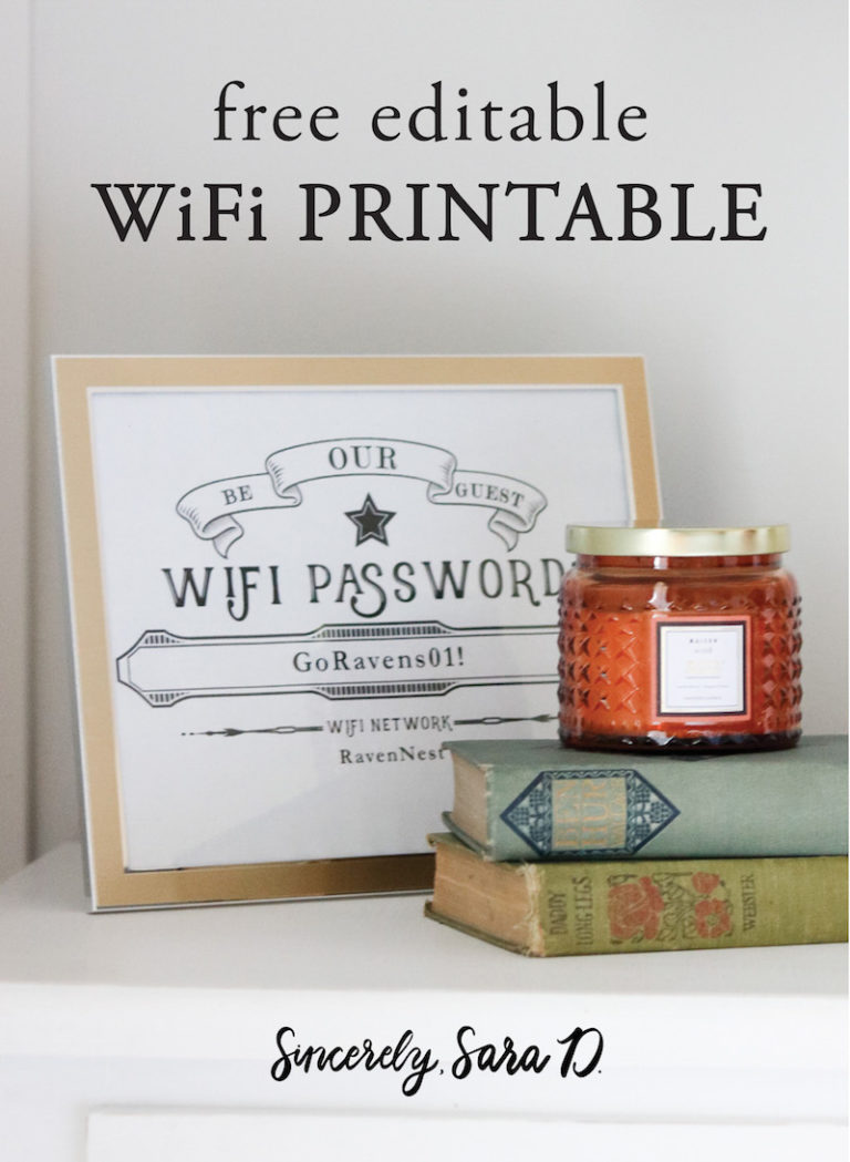 Free WiFi Printable - Sincerely, Sara D. | Home Decor & DIY Projects